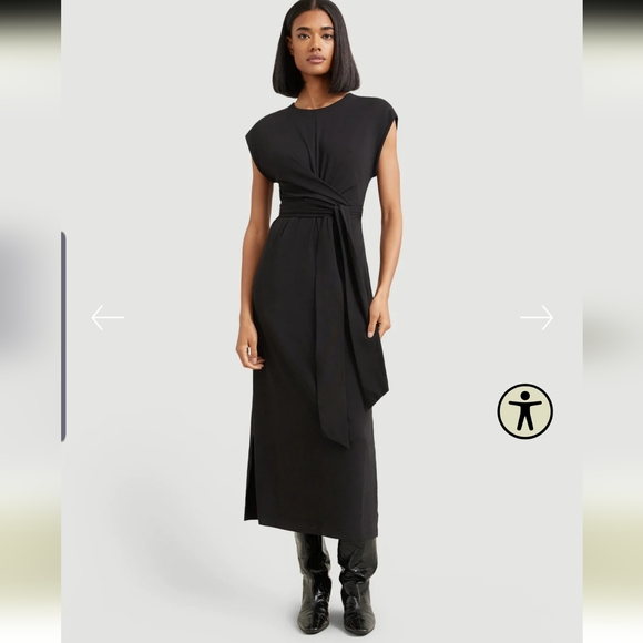 Modern Citizen | Dresses | Womens Modern Citizen Fei Organic Cotton Tie Front Midi Dress Black L ...